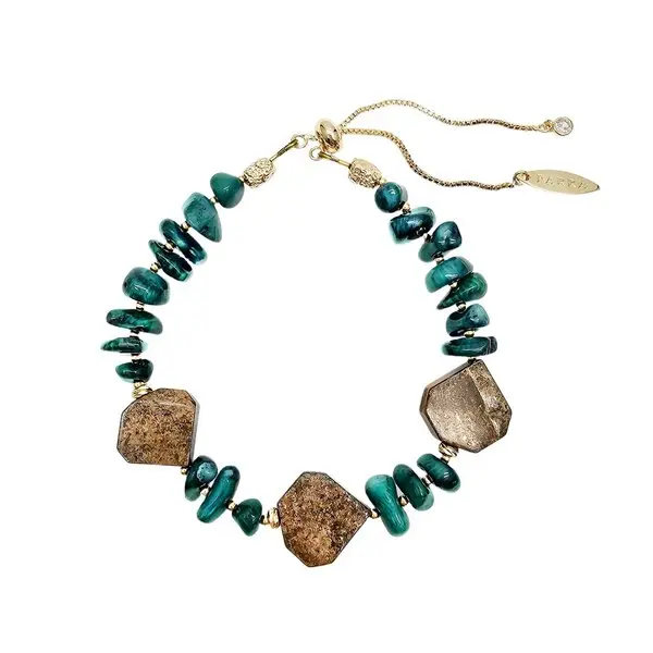FARRA Bamboo Coral With Tiger-eye Bracelet - Green