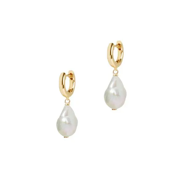 MURU Freshwater Pearl Drop Earrings - Gold
