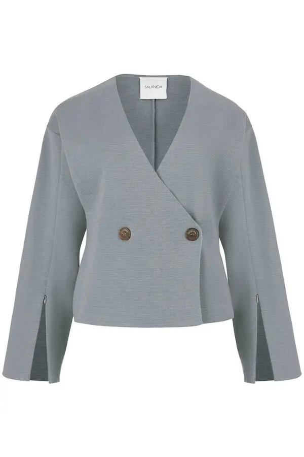 SALANIDA Galante Knitted 100% Merino Blazer Light - Grey
