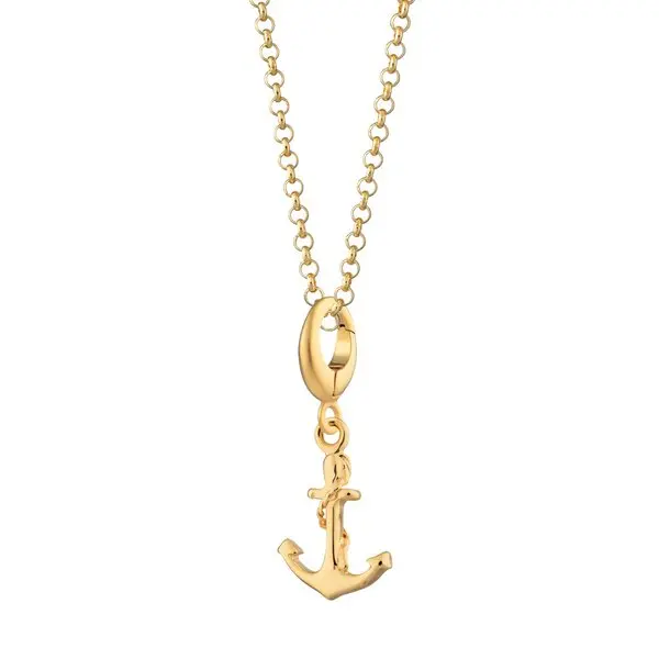LILY CHARMED Plated Anchor Charm Necklace - Gold