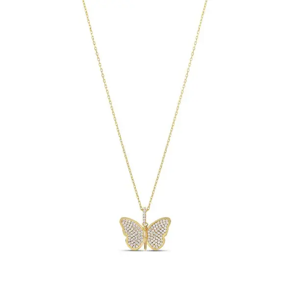 SHYMI Pave Butterfly Necklace - Gold