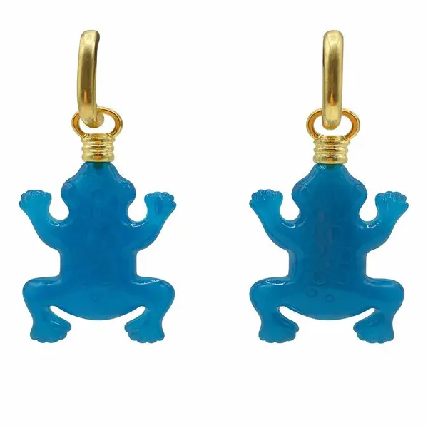 MICHAEL NASH JEWELRY Frog Resin Drop Earrings - Blue