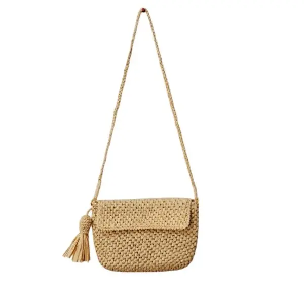 SPRINGMOONATELIER Neutrals Raffia Cream Bag Athena - White