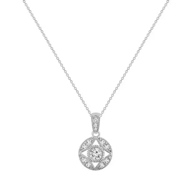 DIAMONBLISS Marilyn Monroe Vintage Round Pendant Necklace - White