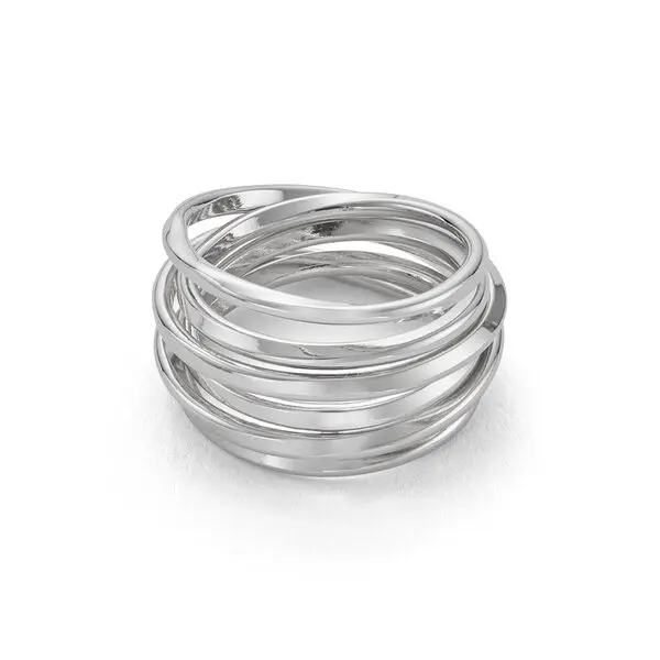 Côté Caché Spiral Ring In 18ct Vermeil Sterling - Silver