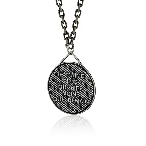 CARTOGRAPHY Grey / Silver I Love You More Than Yesterday But Less Than Tomorrow Necklace In Sterling Silver - Grey/silver