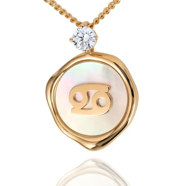 HINCH & LIU Cancer Zodiac Necklace Diamond Necklace - Gold