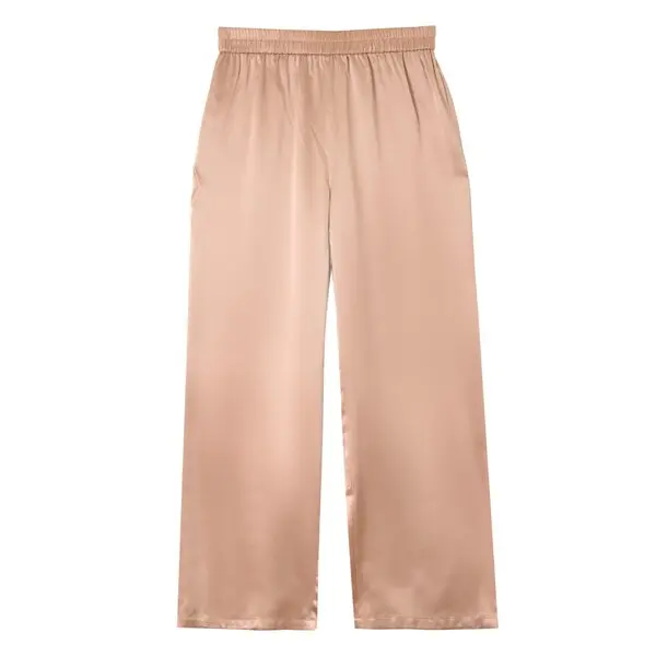 BEL CASHMERE Jane Silk Pants In Latte - Brown