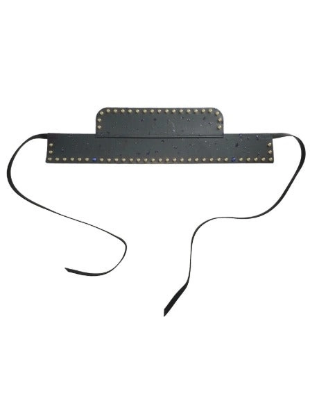 CIRCULAR PATH Reversible Corset Belt With Studs - Black/blue