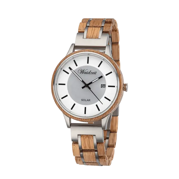 WAIDZEIT Grey / Brown Barrique Solar Watch - Grey/brown