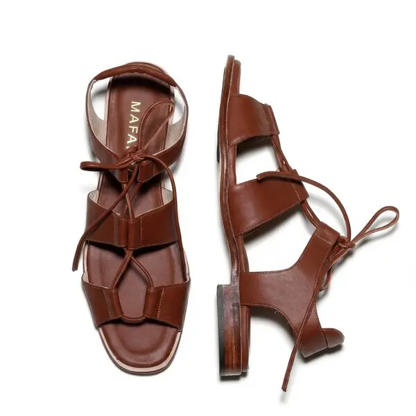 MAFALDA Magali Lace-up Sandals - Brown