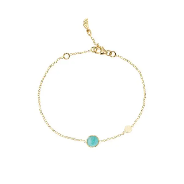 AUREE JEWELLERY Salina Amazonite & Disc Bracelet - Gold