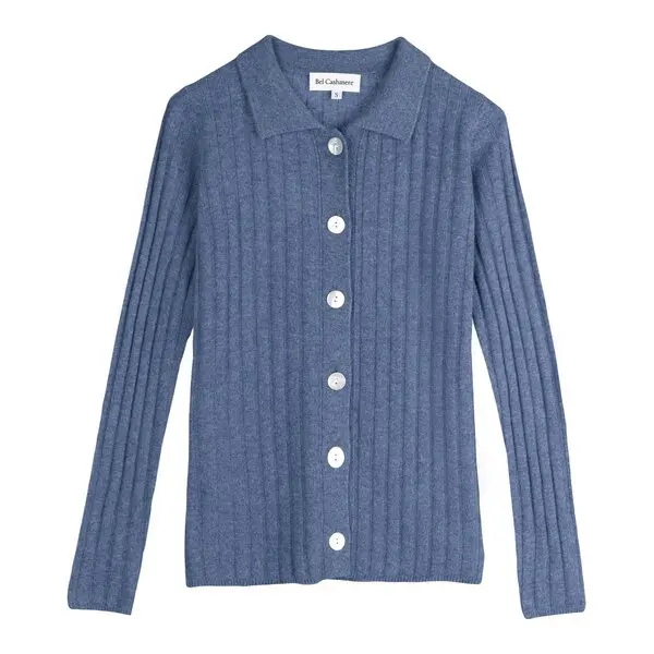 BEL CASHMERE Charlotte Cashmere Cardigan In Hortensia - Blue