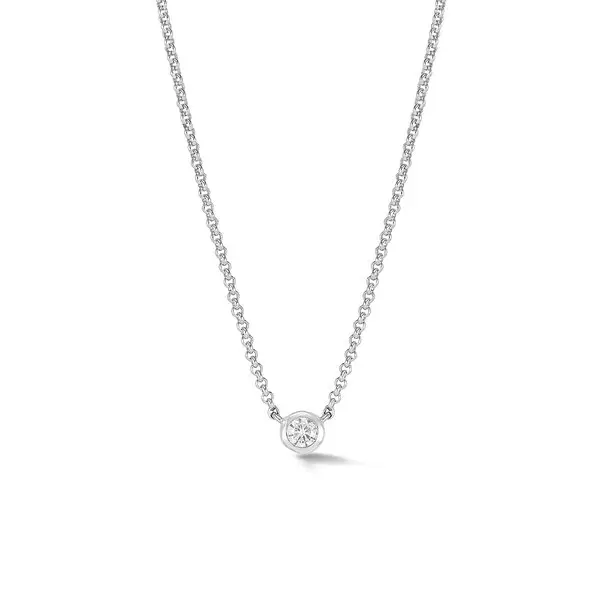 DOWER & HALL White Sapphire Round Dewdrop Pendant In Sterling - Silver