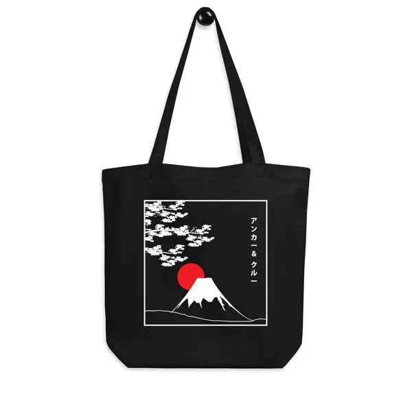 ANCHOR & CREW Mount Fuji Landmark Recycled Cotton Tote Bag - Black