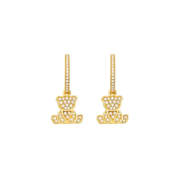 Arte Madrid Circus Bear Huggie Earrings - Gold