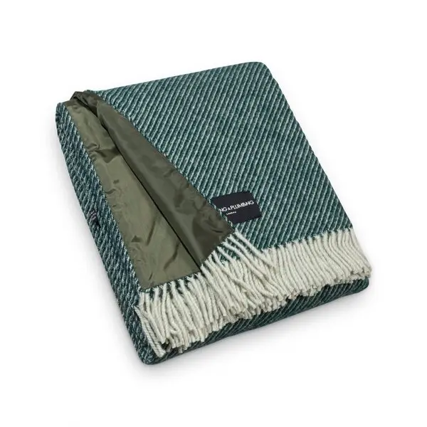 HEATING & PLUMBING LONDON Pure New Wool Picnic Blanket The Roadster - Green