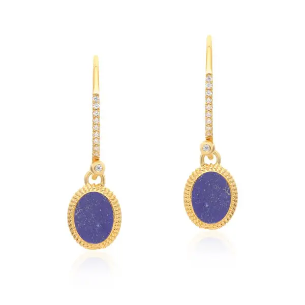 PREETI SANDHU Blue / Gold Ara Woven Lapis Lazuli Drop Earrings - Blue/gold