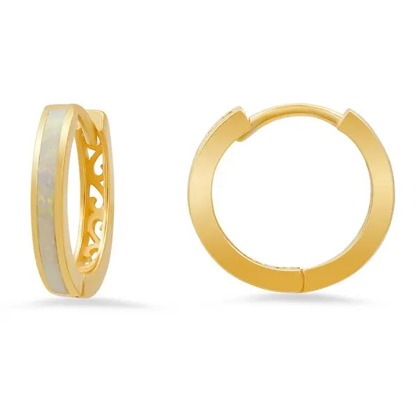KYLIE HARPER Opal Hoop Earrings - Gold
