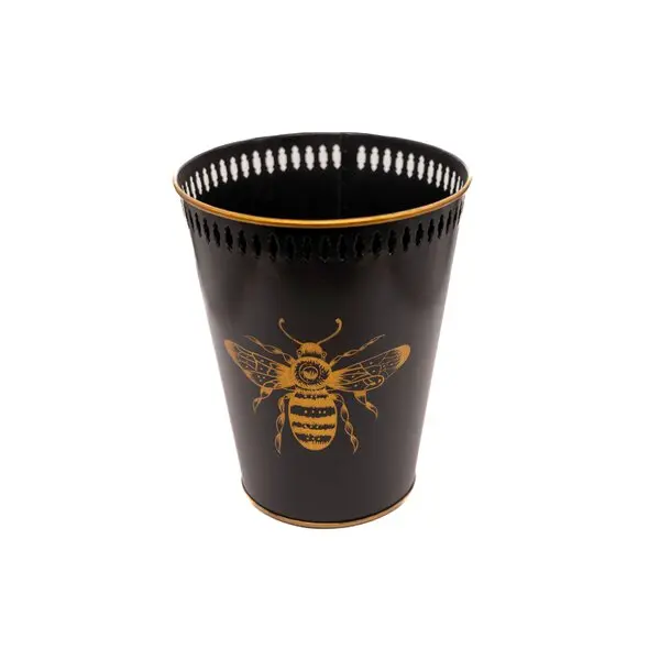 NILA PARMAR DESIGNS Bee Garden Metal Bin - Black