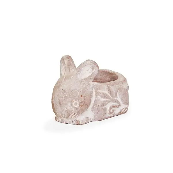 KORISSA Neutrals Terracotta Tea Light Candle Holder Rabbit - Orange