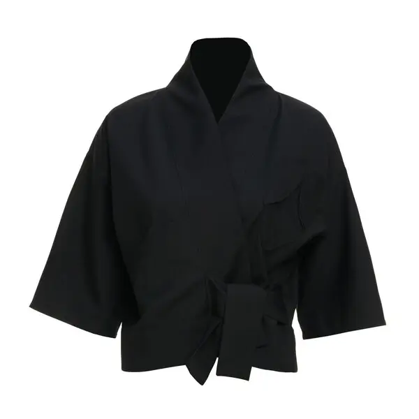 MOE Charcoal Wool Vest Jacket Front Pocket - Black