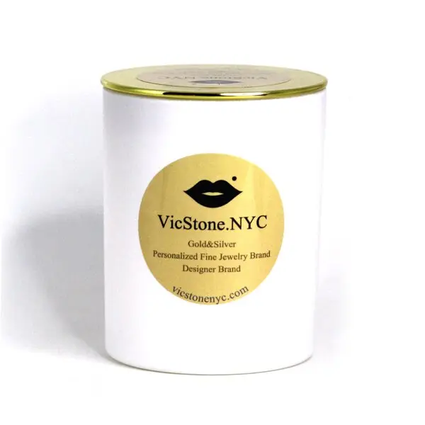 VICSTONENYC FINE JEWELRY Strong Fragrance Sel De Mer Incense Wood Wick Soy Candle By - White
