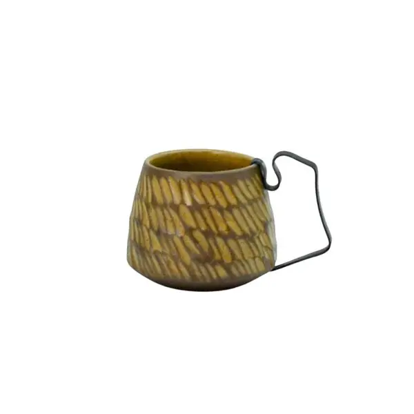 ANATOLIACRAFT Hic Ceramics Mocca Sand Small Cup Recif - Brown