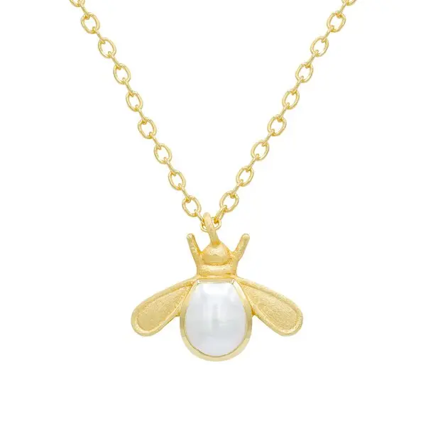 MARCIA MORAN Bumble Necklace In Pearl - White