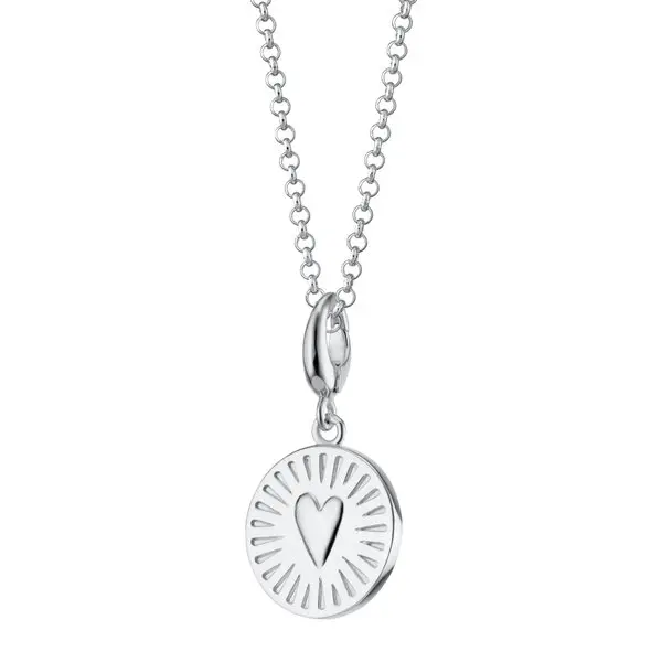 LILY CHARMED Sterling You Have My Heart Disc Charm Necklace - Silver