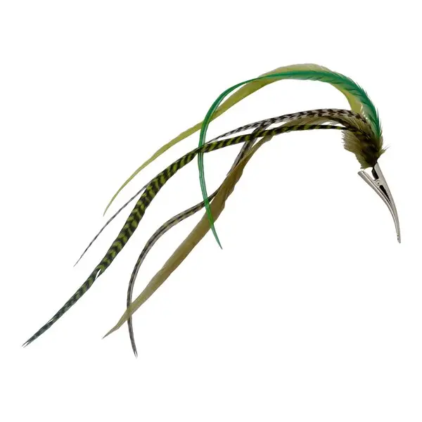 ROMER MILLINERY Feather Clip - Blue/green