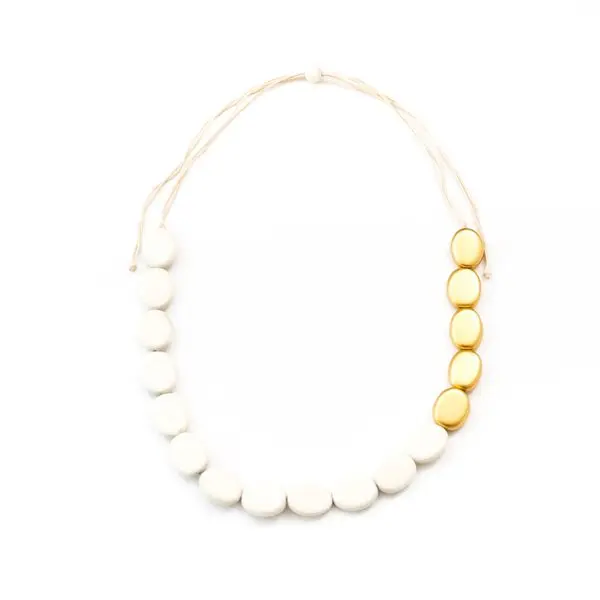 Likhâ Guija Statet Necklace, & Gold - White