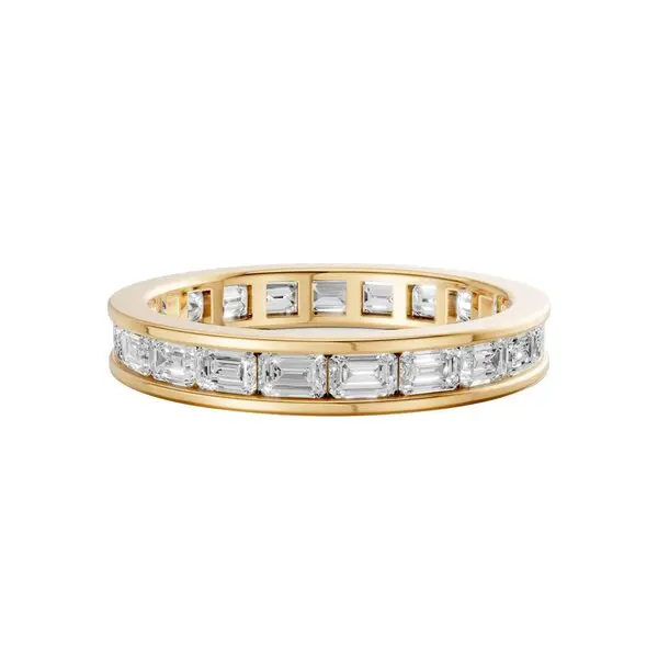 AYA FINE JEWELRY 1.55 Ct Emerald Cut Lab Grown Diamond Eternity Ring In 10k Gold - Yellow