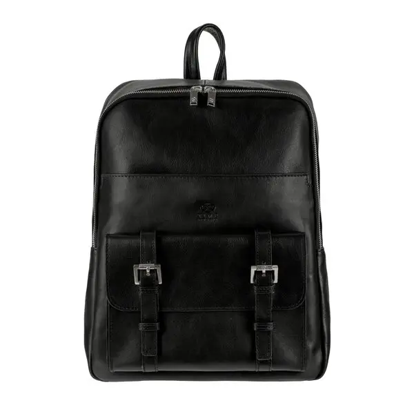 TIME RESISTANCE Large Leather Backpack In The Divine Comedy - Black