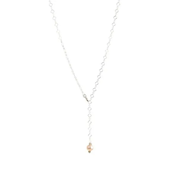 AMONTA Pink / Silver / Grey Rose Pearl & Uncut Diamond Necklace - Pink/silver/grey