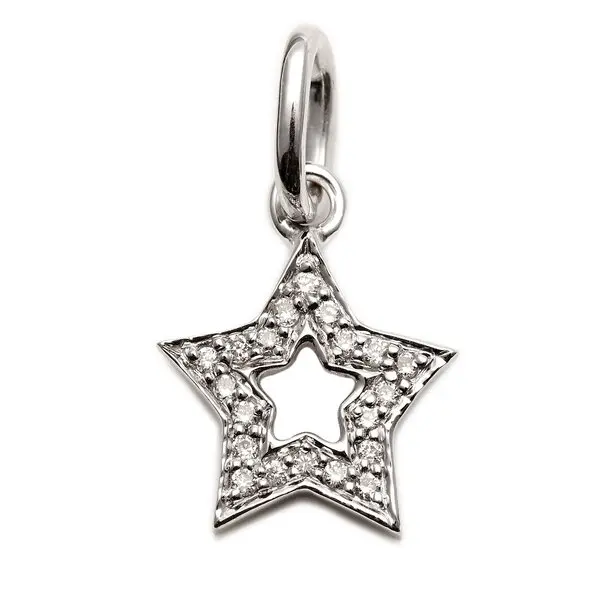KAIZARIN Diamond Studded Super Star Pendant In Gold - White