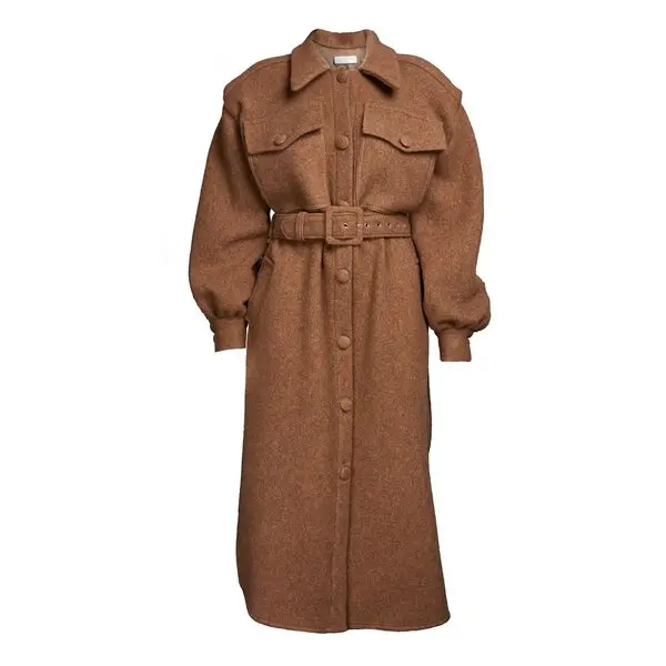 SOFIA TSERETELI Oversize Coat In Virgin Wool - Brown