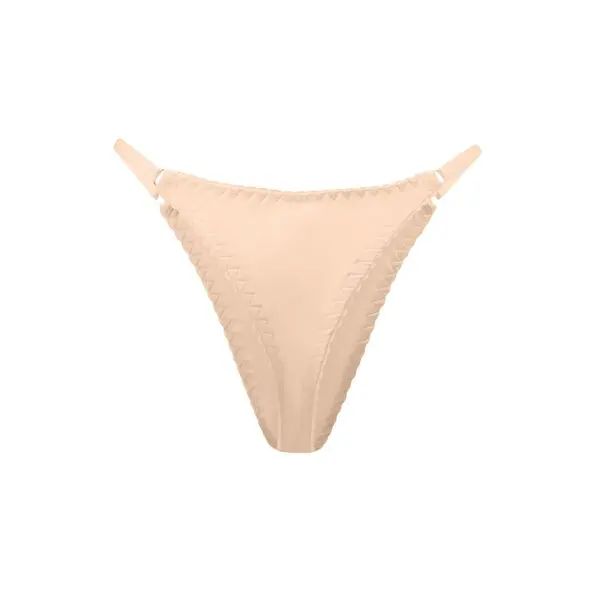 DARILY UNDERWEAR Neutrals Microfiber Adjustable String Panties Nude - Brown