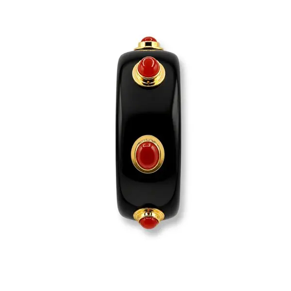 MICHAEL NASH JEWELRY Renee Bangle In Resin And Carnelian Stones - Black