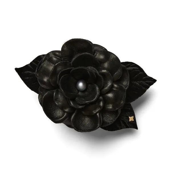 HELENA SIMON The Small Gardenia Brooch - Black