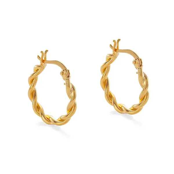 Côté Caché Small Braided Hoop Earrings - Gold