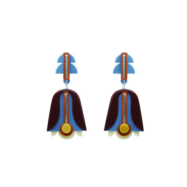 GISSA BICALHO Handmade Earring Gloria Hortensia - Blue