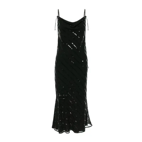 SILVIA SERBAN 3 Lengths Veil & Sequins Dress