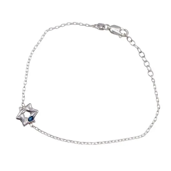 AMY DELSON JEWELRY Silver / Blue Davida London Blue Topaz Sterling Silver Star Bracelet - Silver/blue