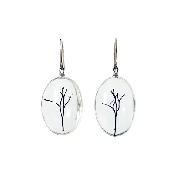 LAURA DAILI Neutrals / Black / Silver Baltic Muse Earrings - Black/silver