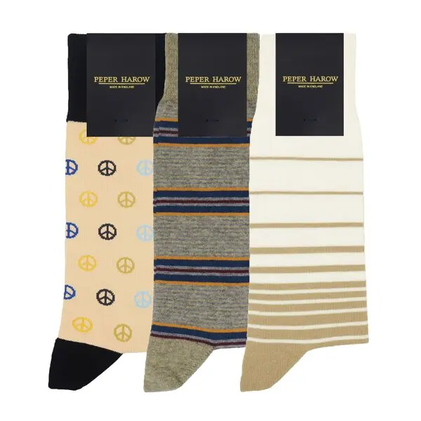 PEPER HAROW - MADE IN ENGLAND S Socks Bundle - Beige
