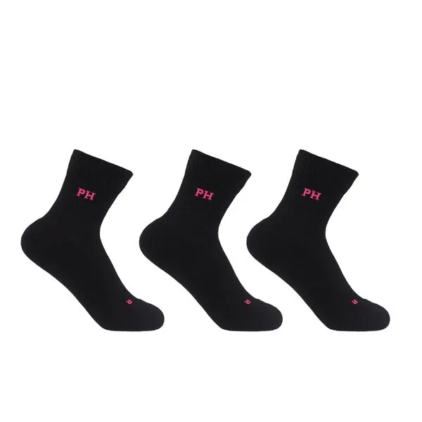 PEPER HAROW - MADE IN ENGLAND Three Pack Quarter Recycled Sport Socks - Black