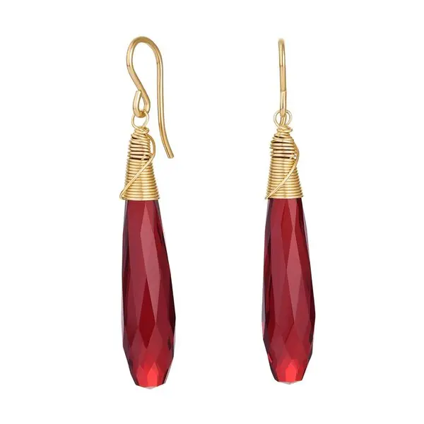 KATY FAYE Gold / Red Daria Red Earrings - Gold/red