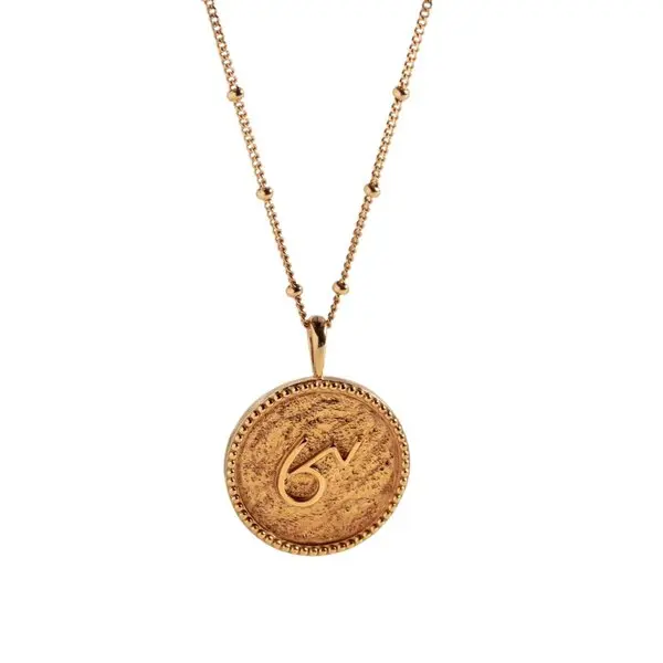 CLAIRE HILL DESIGNS Brave Coin Necklace - Gold