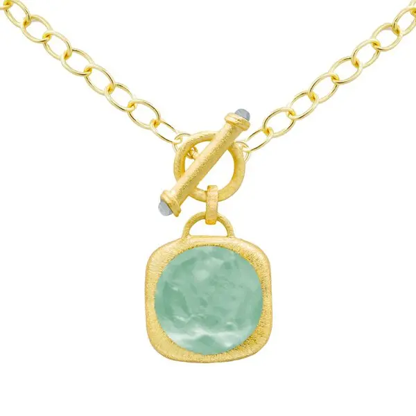 MARCIA MORAN Gold / Blue Giverny Necklace In Aqua - Gold/blue